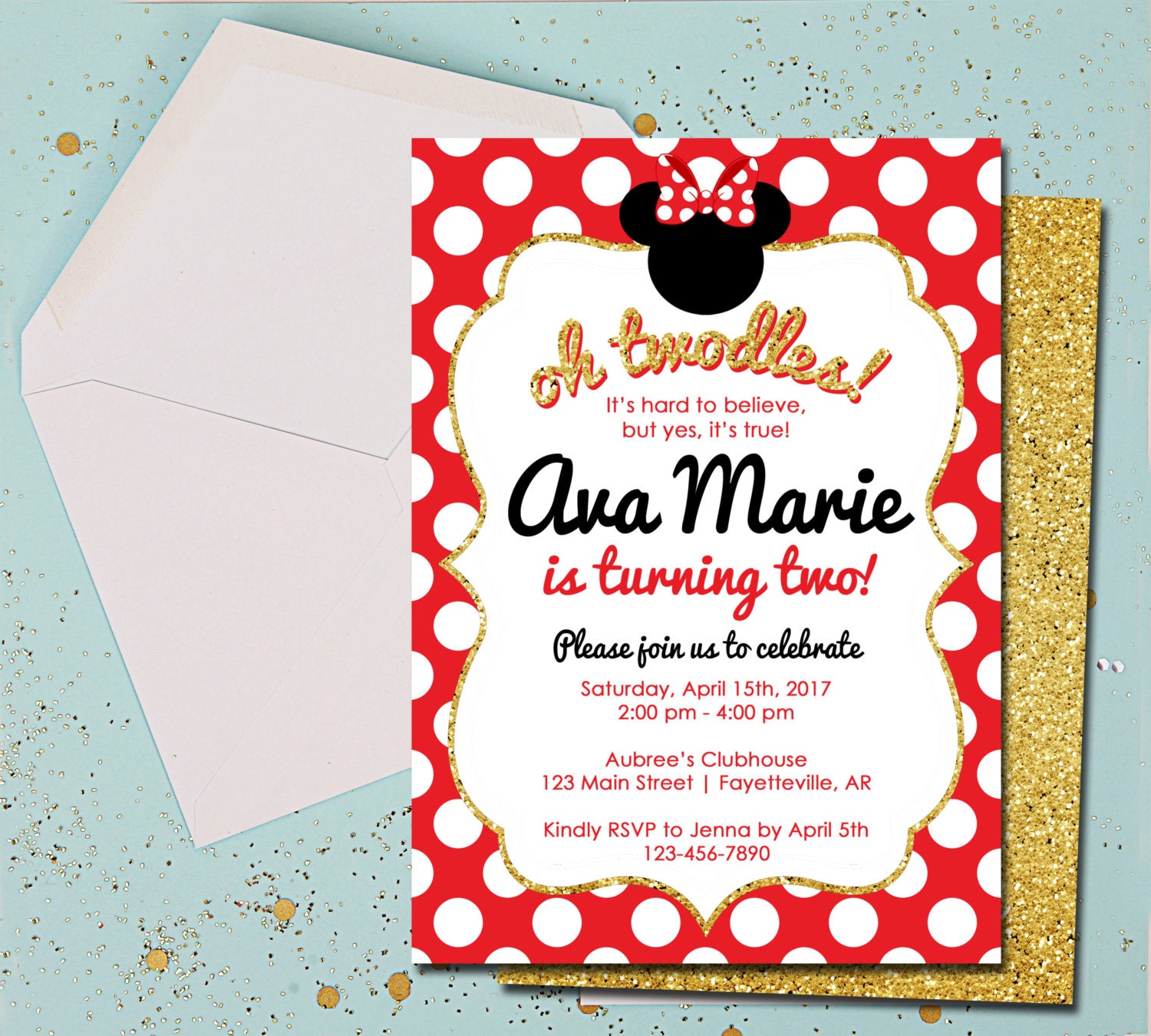 Red Minnie Mouse Invitations