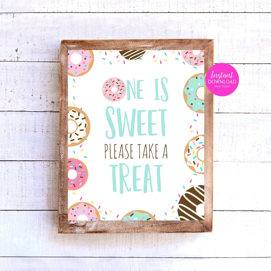 One is Sweet Please Take a Treat Sign Donut Sign Donut Party - Etsy