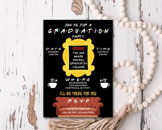Friends Graduation Party Invitation Friends Theme Graduation - Etsy