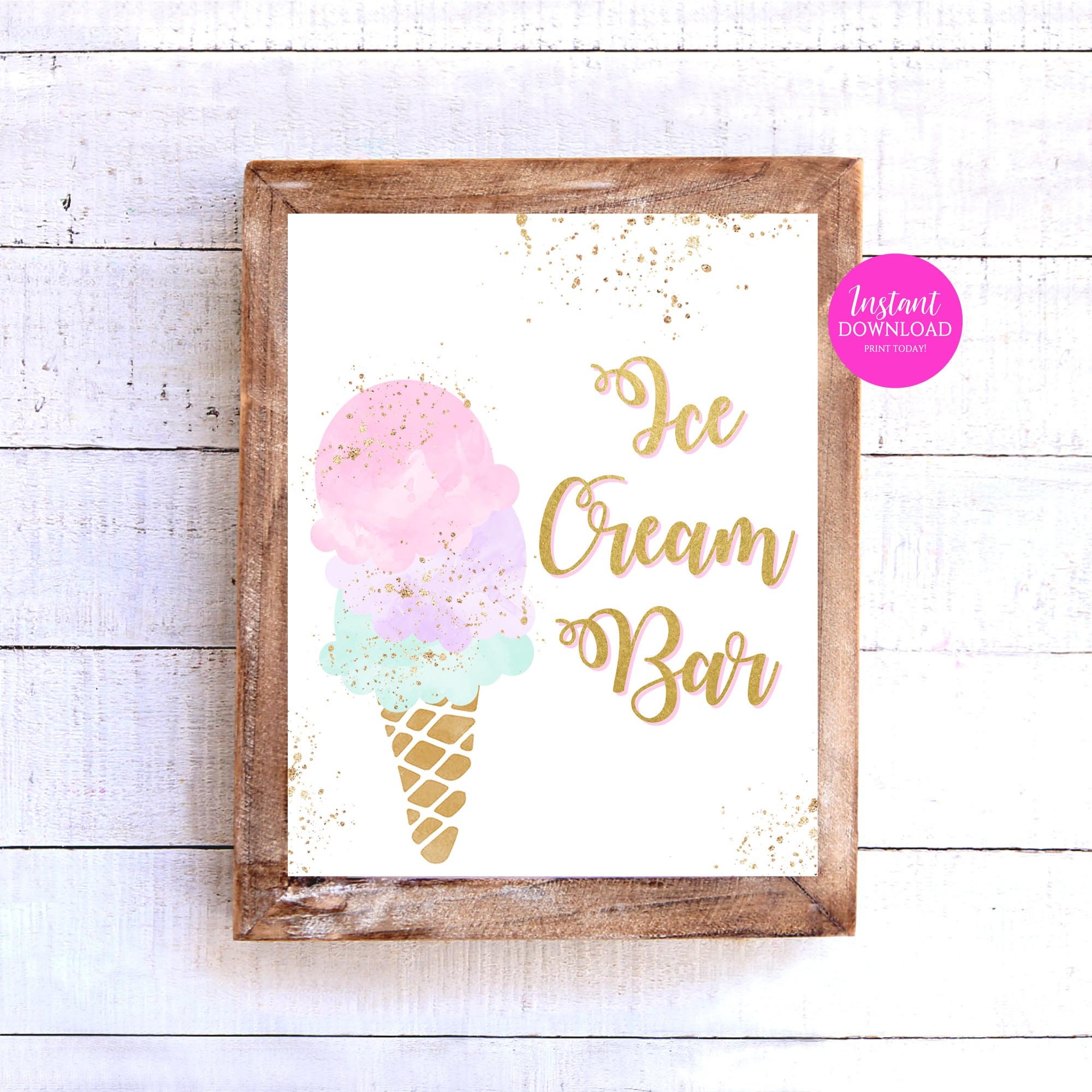 Ice Cream Bar Sign Ice Cream Sign Ice Cream Party Decorations - Etsy