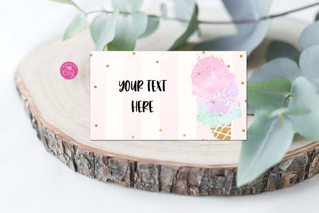 Editable Ice Cream Food Tents Ice Cream Food Labels Ice Cream - Etsy