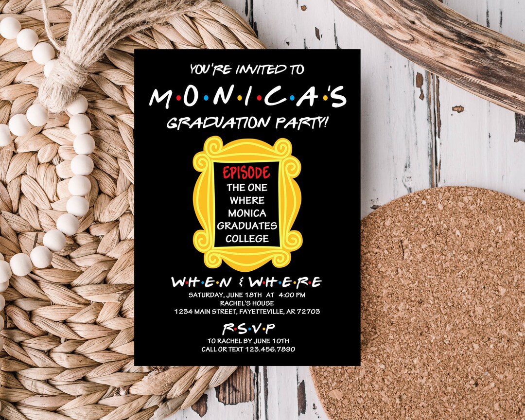 Friends Graduation Party Invitation, Friends Theme Graduation ...