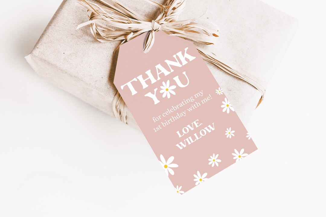 Editable Daisy Tags Daisy Groovy Birthday Favor Tags Tags Thank You ...