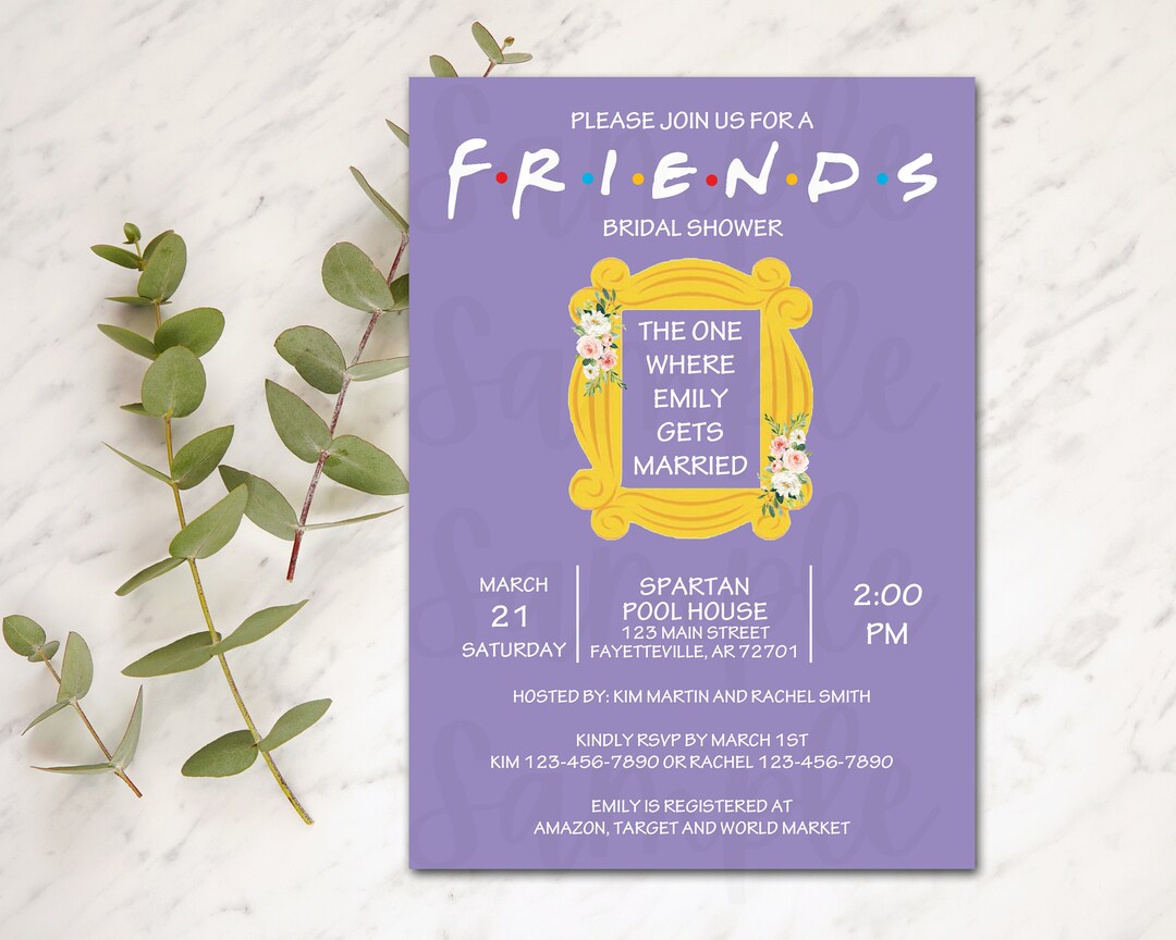 Friends Bridal Shower Invitation, Friends, Bridal Shower, Friends Theme ...