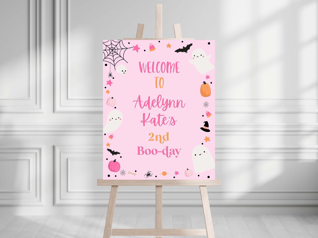 Editable Spooky Halloween Birthday Welcome Sign Spooky Halloween ...