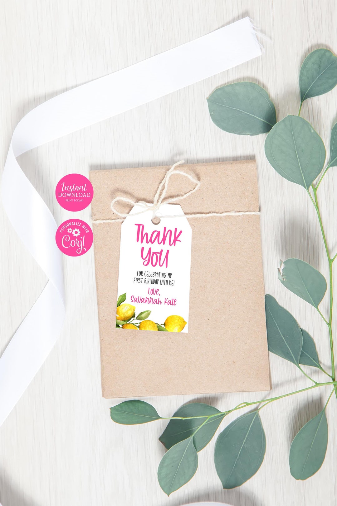 Editable Lemon Favor Tags, Editable Lemonade Favor Tags, Party Tags ...