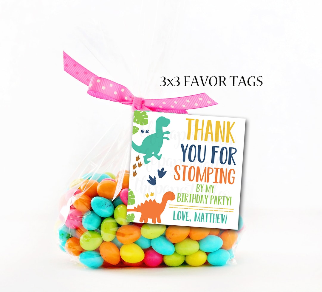 Dinosaur Favor Tags, Dinosaurs, Dinosaur Party Decor, Favor Tags, Thank ...