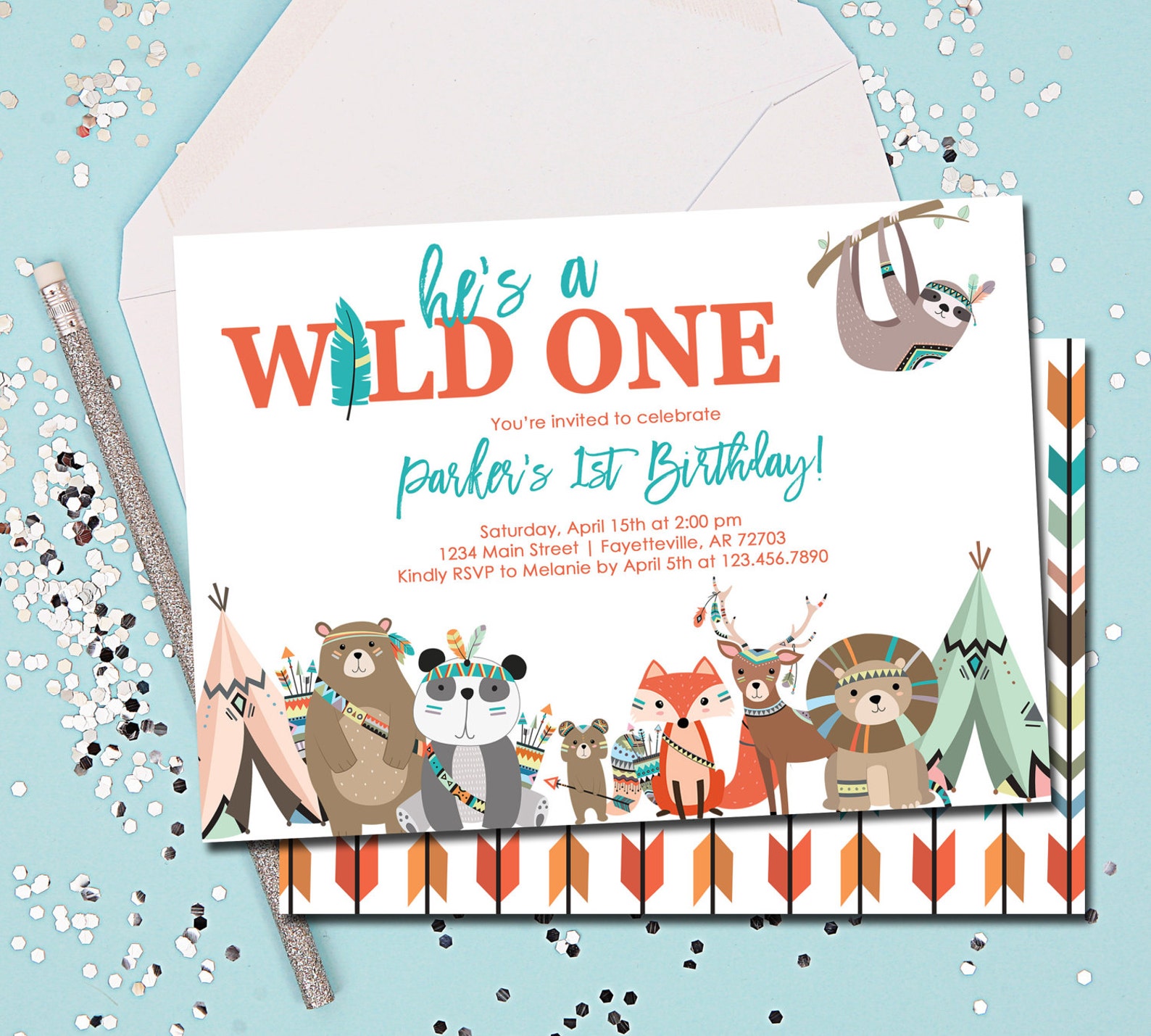 Wild One Invitation Wild One Birthday Invitation Tribal | Etsy