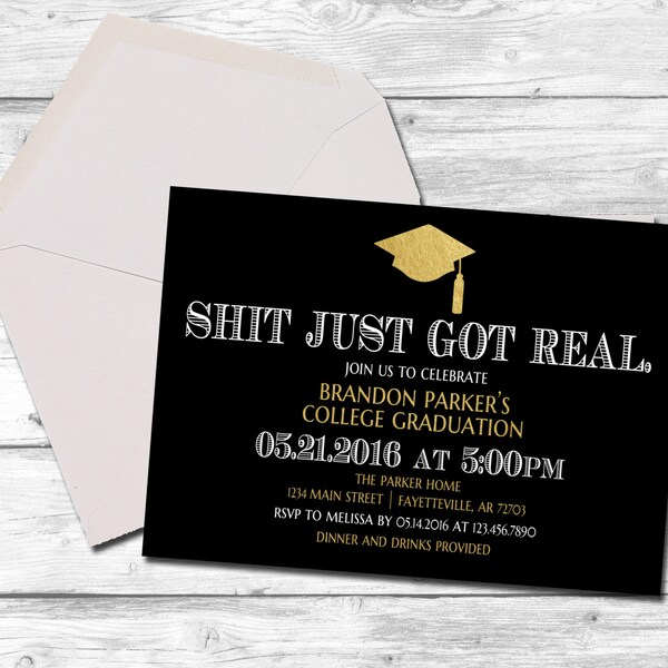 Funny High School Graduation Invitation - Etsy