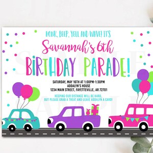 Editable Drive by Birthday Parade Invitation Drive Thru - Etsy