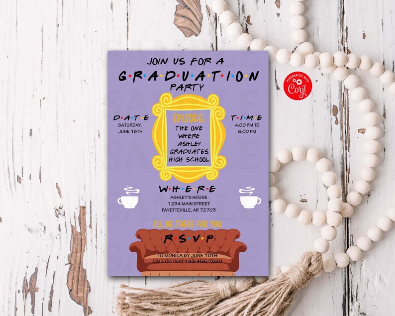 Editable Friends Graduation Party Invitation Graduation Party - Etsy