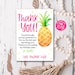 Editable Pineapple Thank You Card Pineapple Birthday Thank You Note ...