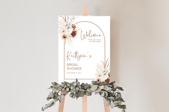 Boho Welcome Sign Editable Boho Bridal Shower Welcome Sign - Etsy
