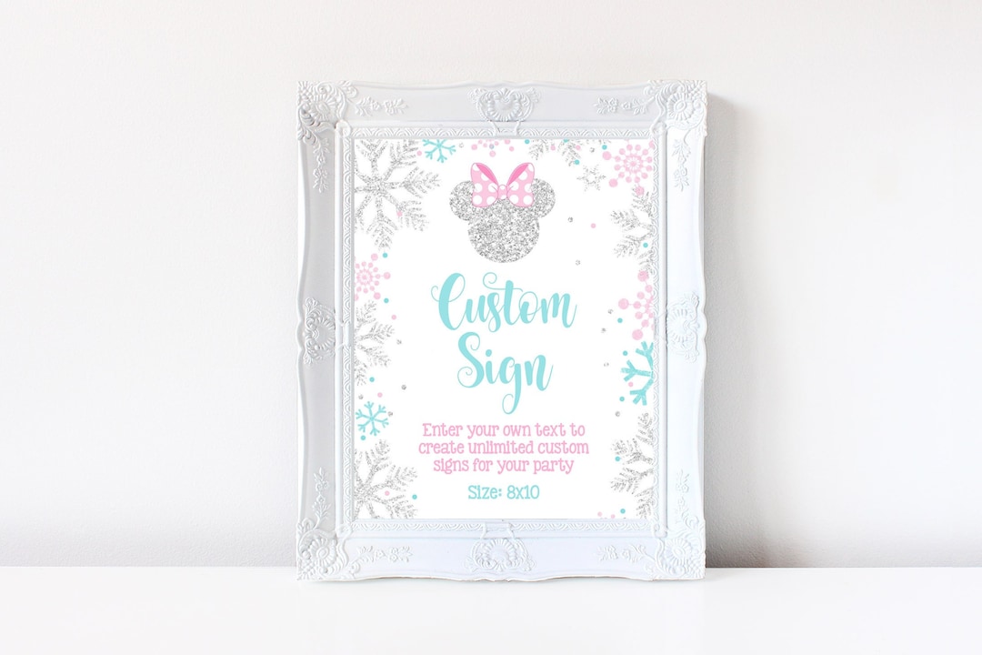 Editable Minnie Mouse Custom Sign Minnie Mouse Party Signs Custom Signs ...