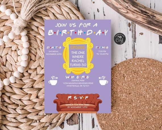 Editable Friends Birthday Invitation the One Where Friends | Etsy