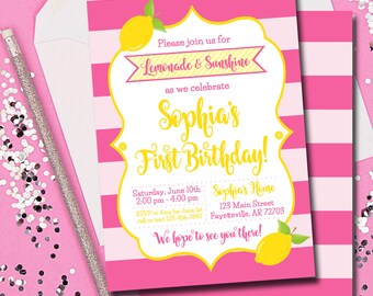 Lemonade Stand Party Invitation / Lemonade Birthday Invitation - Etsy
