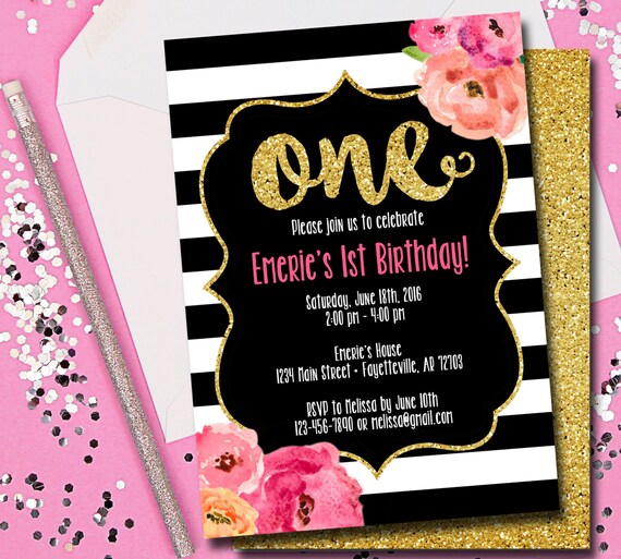 Birthday Invitation Birthday First Birthday 1st Birthday Etsy