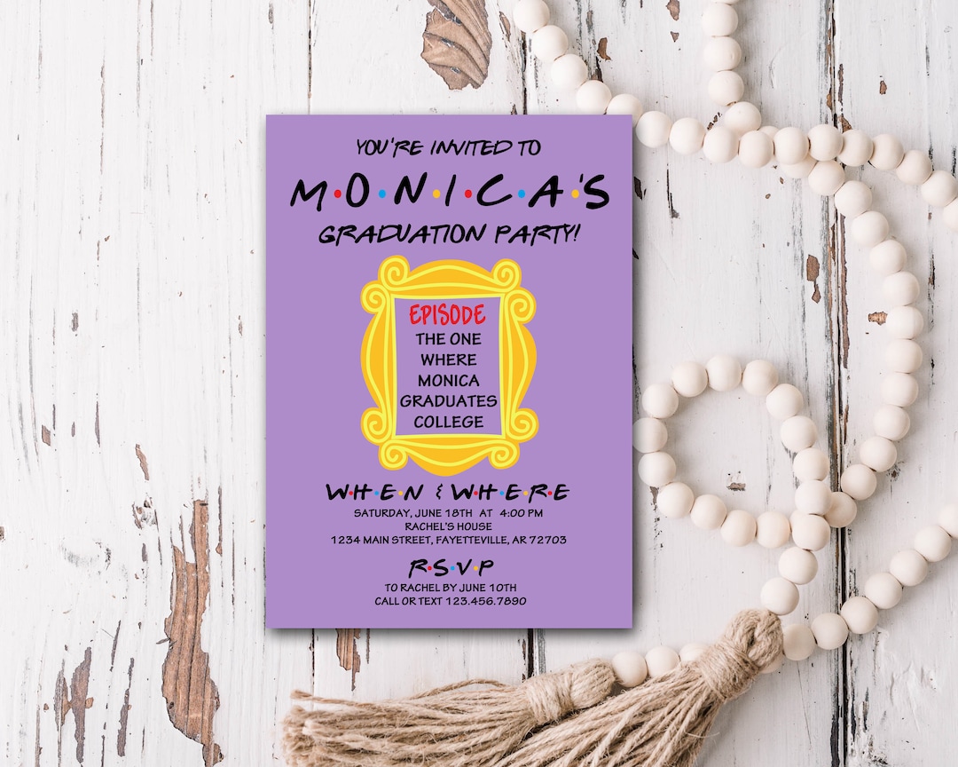 Friends Graduation Party Invitation, Friends Theme Graduation ...