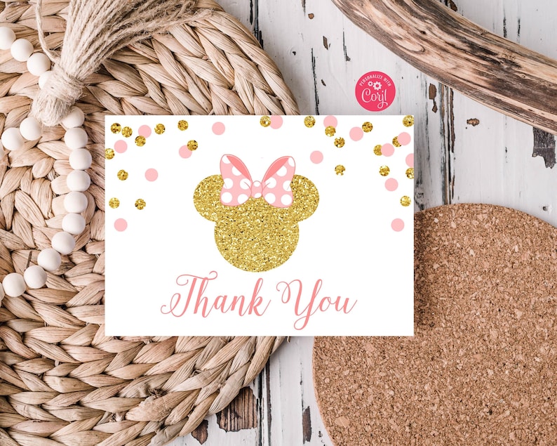 Minnie Mouse Thank You Cards Minnie Mouse Thank You Notes - Etsy