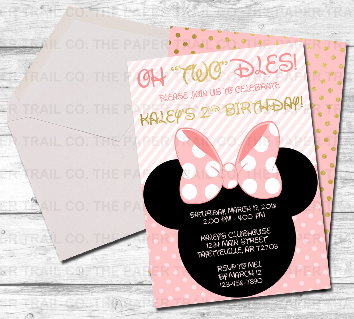 Minnie Mouse Invitation Minnie Mouse Birthday Invitation | Etsy