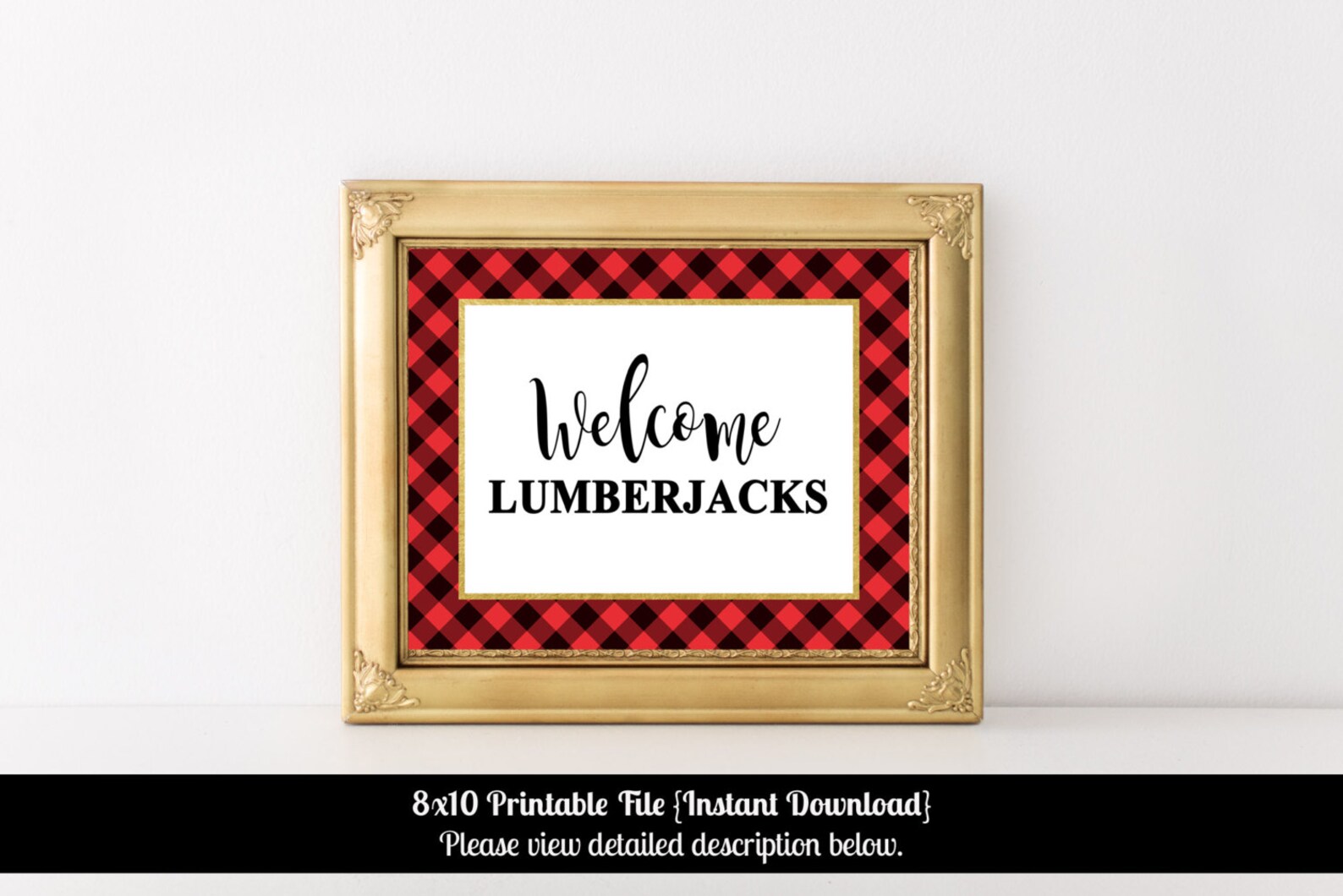 Welcome Lumberjacks, Welcome Sign, Lumberjack Party Sign, Buffalo Plaid ...
