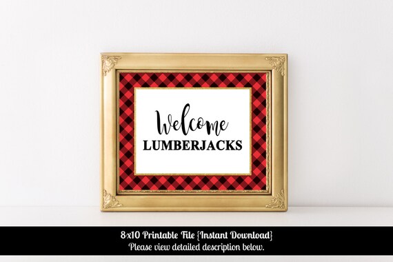Welcome Lumberjacks Welcome Sign Lumberjack Party Sign | Etsy