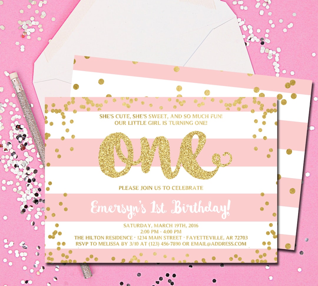 First Birthday Invitation, 1st Birthday Invitation, Birthday Invite ...
