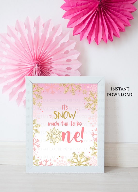 It's Snow Much Fun to Be One 8x10 Sign Party Sign Birthday | Etsy