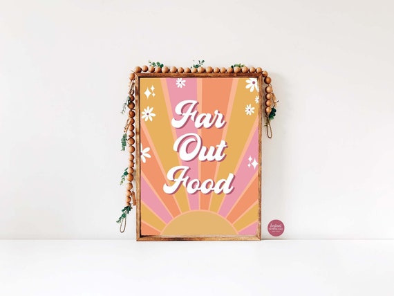 Groovy Retro Daisy Far Out Food Sign Floral 70's Party - Etsy