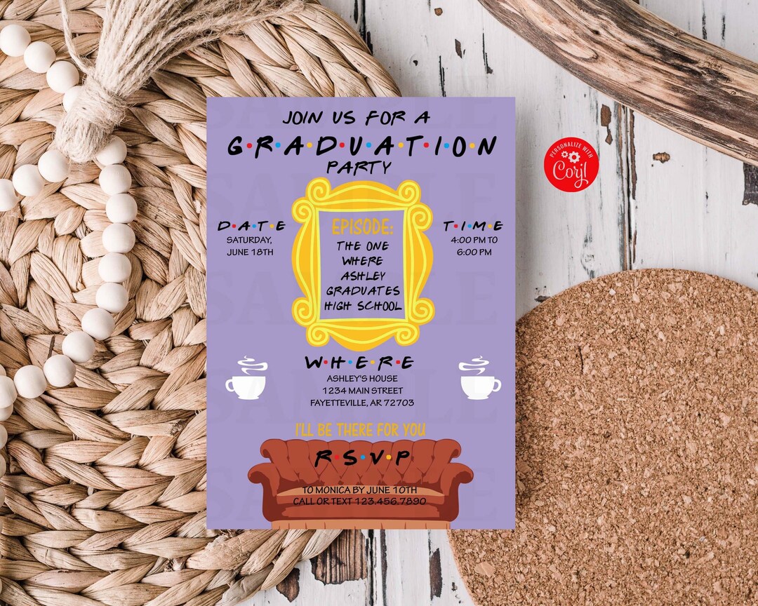 Editable Friends Graduation Party Invitation Graduation Party Invite ...