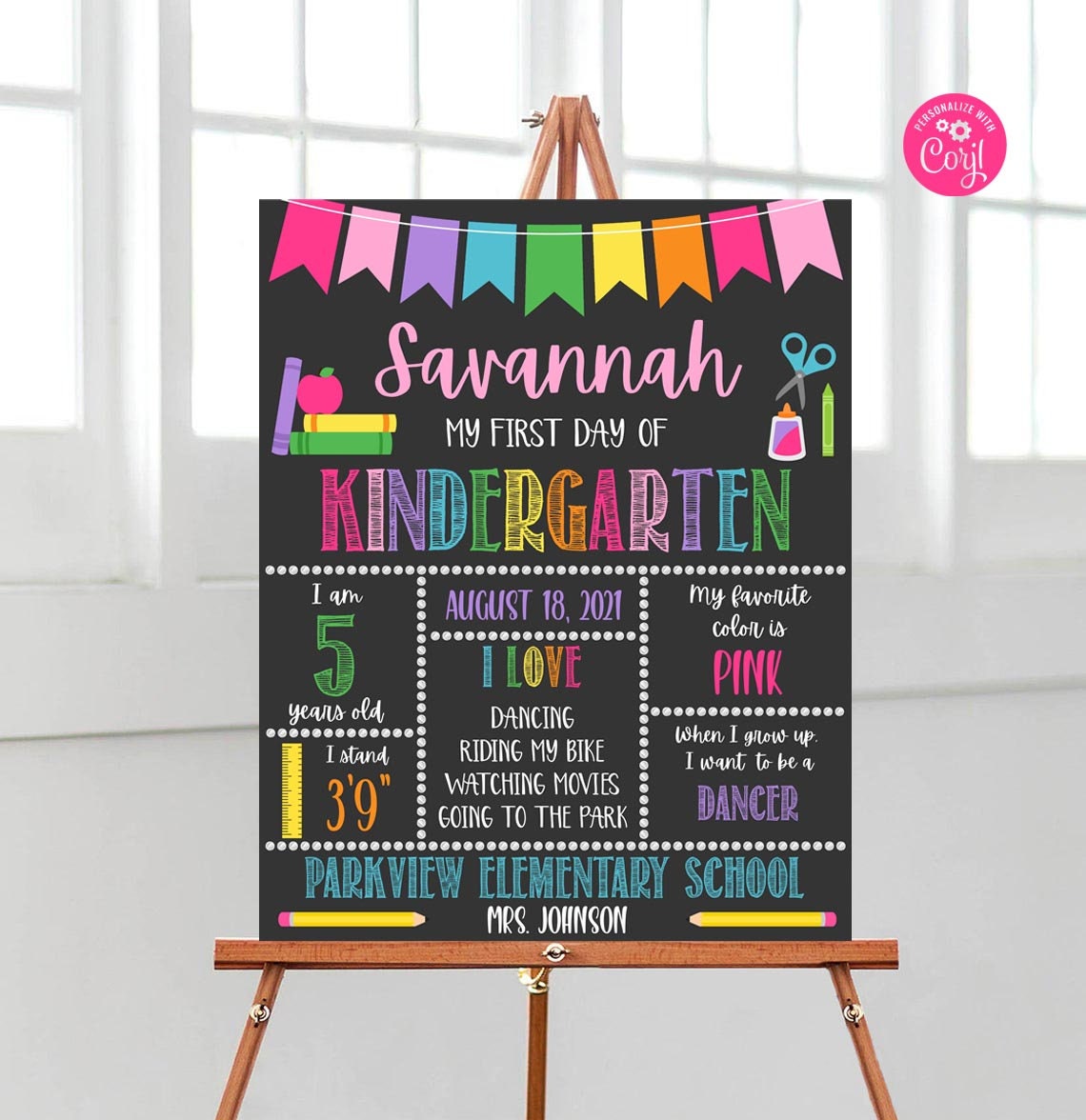 Editable Back to School Sign First Day of School Sign Back to | Etsy