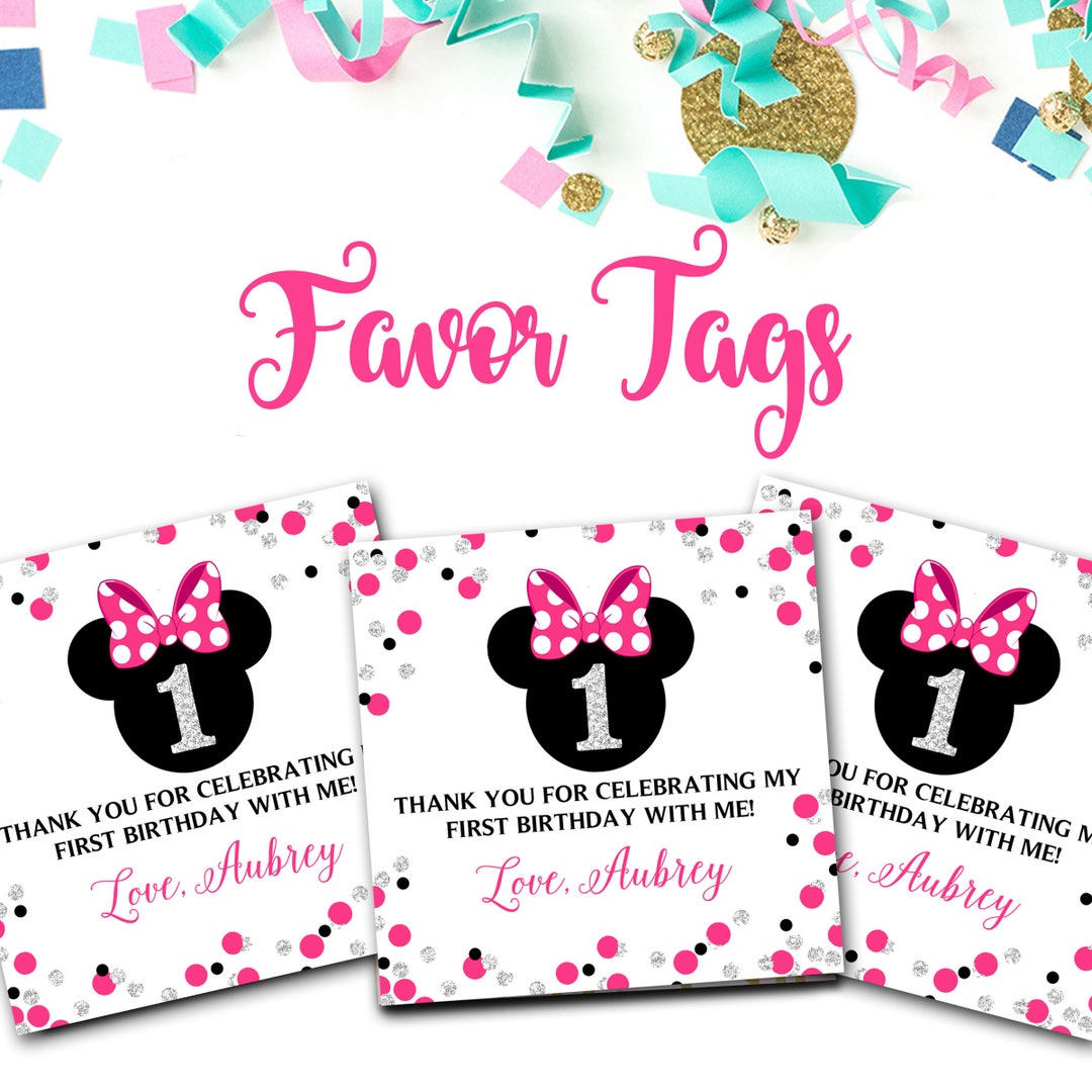Minnie Mouse Favor Tags, Minnie Mouse, Minnie Mouse Party Decor, Favor ...