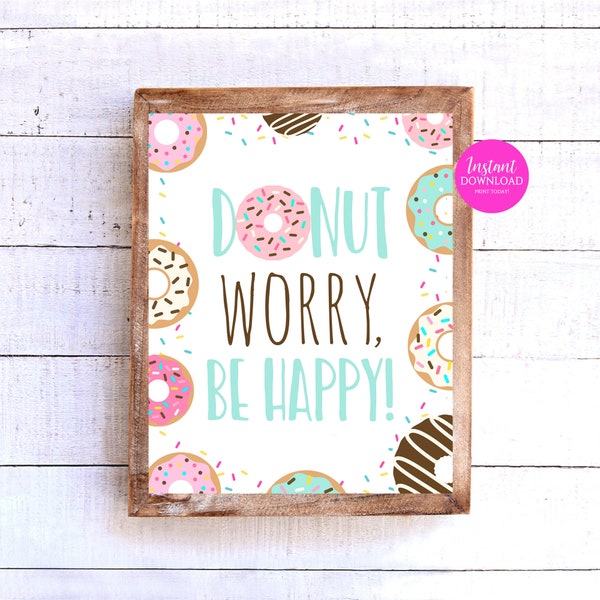 Donut Worry Be Happy - Etsy