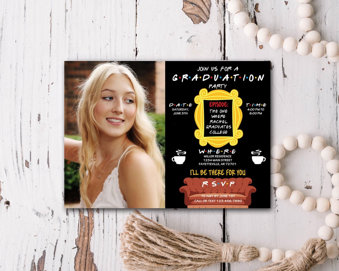 Friends Graduation Party Invitation, Friends Theme Graduation ...