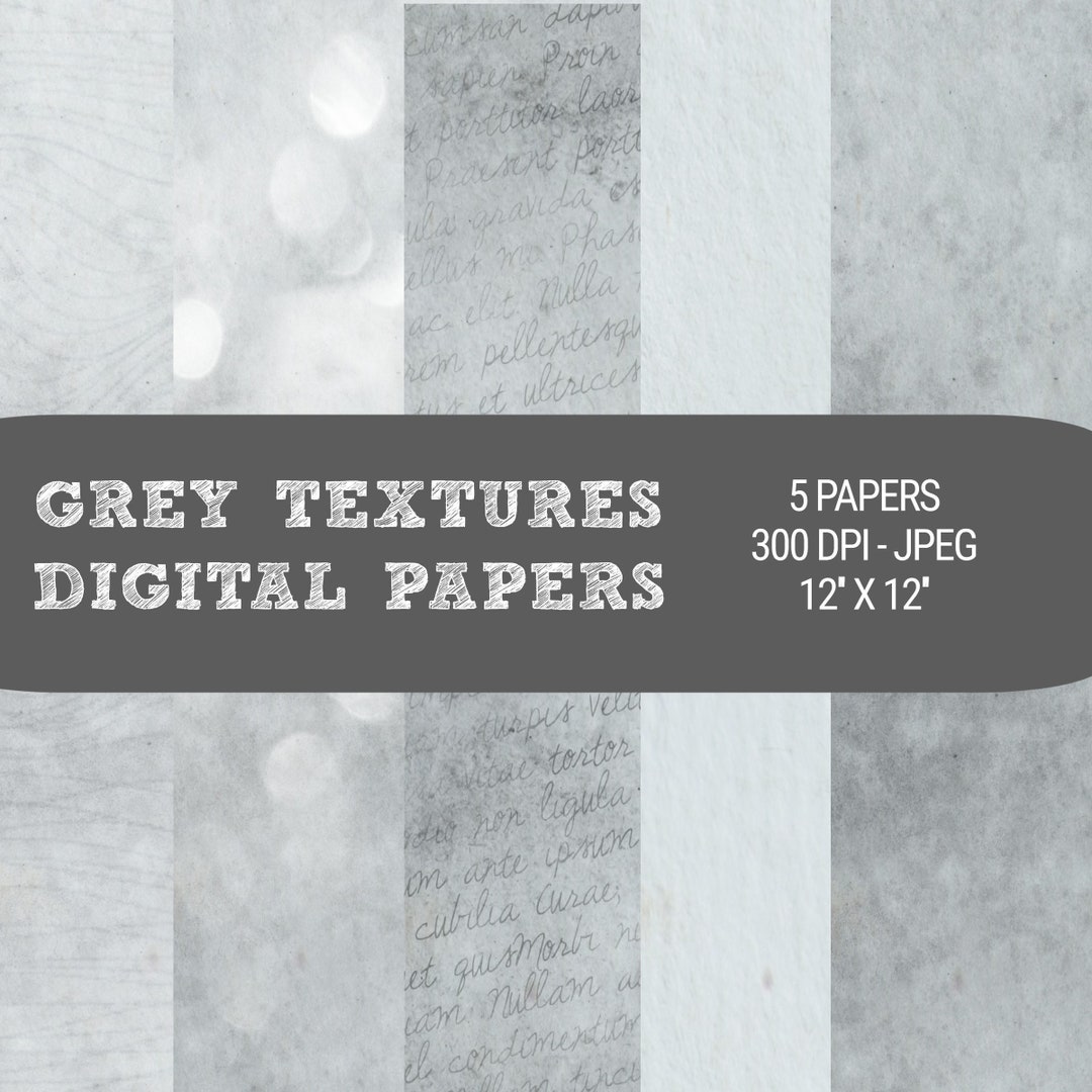 Grey Textures Digital Paper Pack,scrapbook Paper,instant Download,grey ...