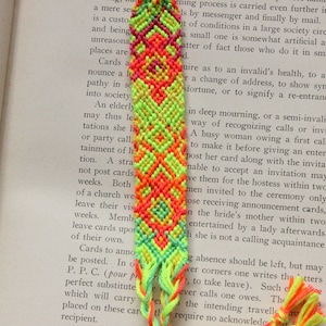 Wide Neon Friendship Bracelet, Neon Bracelet, Boho Neon Bracelet, Neon ...