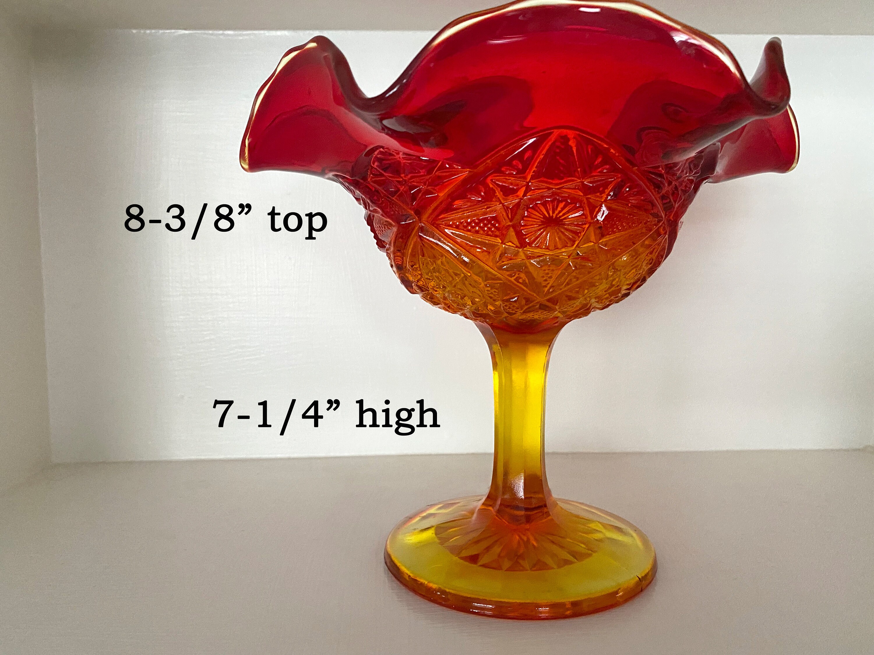 Amberina Glass Compote/large - Etsy
