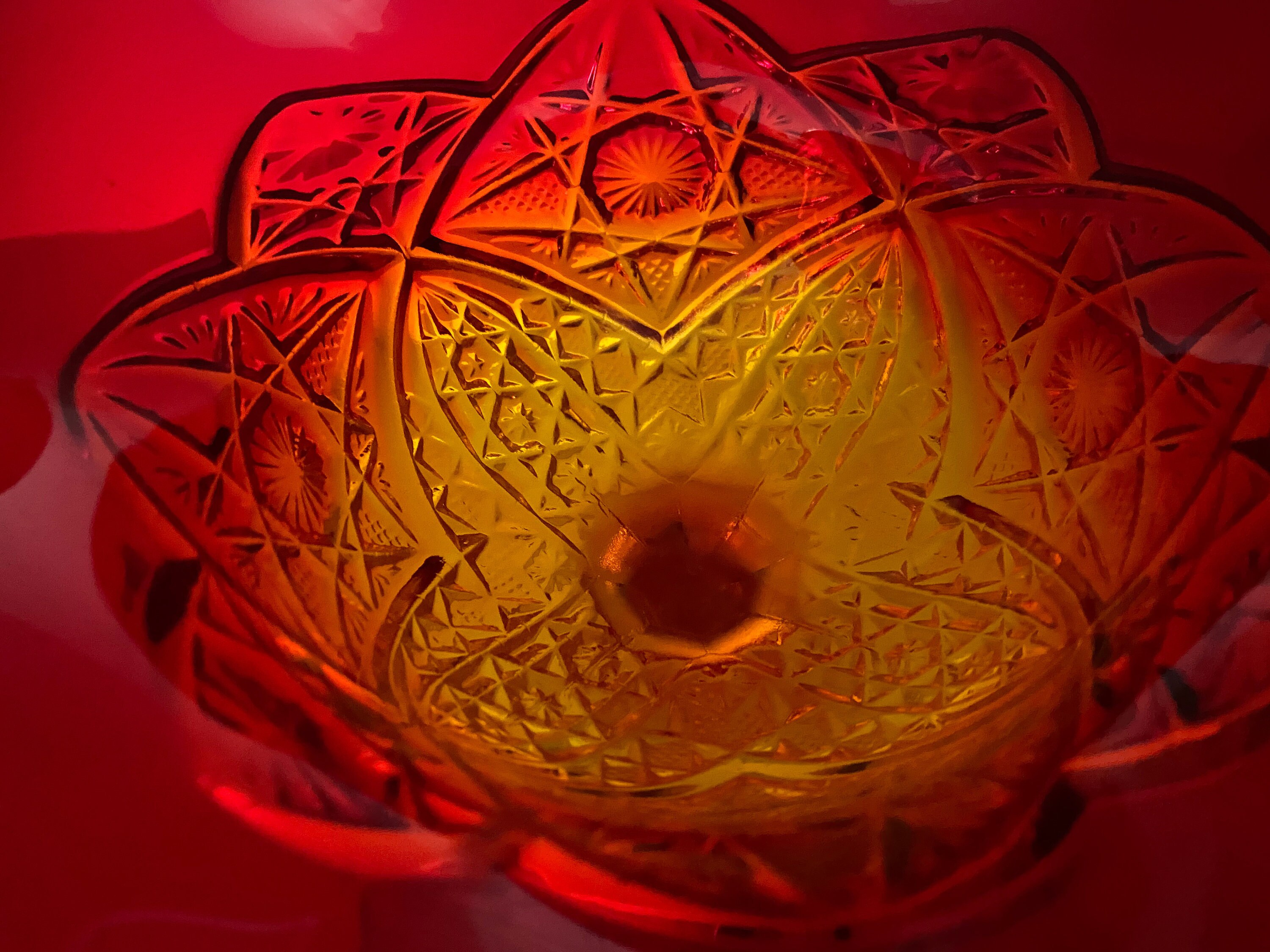 Amberina Glass Compote/large - Etsy