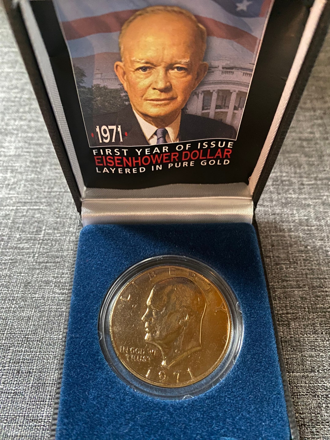 1971 Eisenhower Dollar/gold Coin/collector Coin/collector/president ...