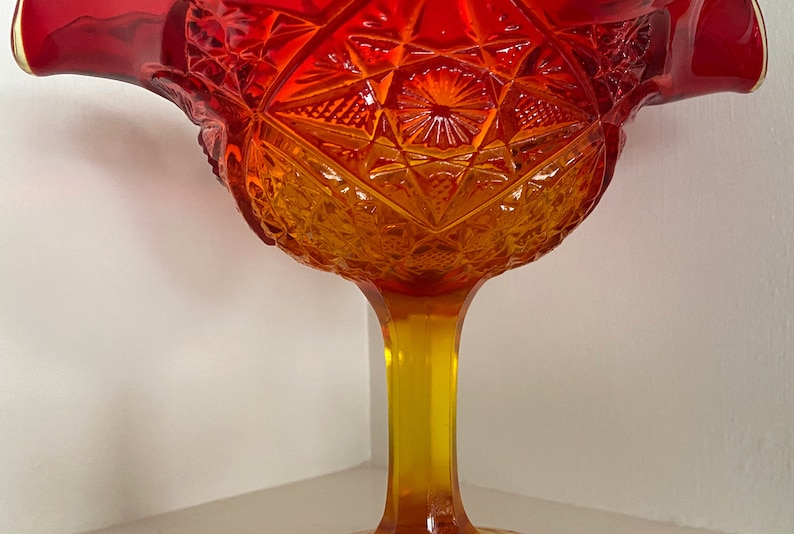 Amberina Glass Compote/large | Etsy