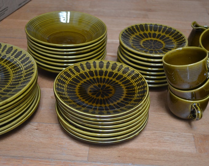 Mid Century Modern Vintage Retro Green Dinnerware Dish Setting - Etsy