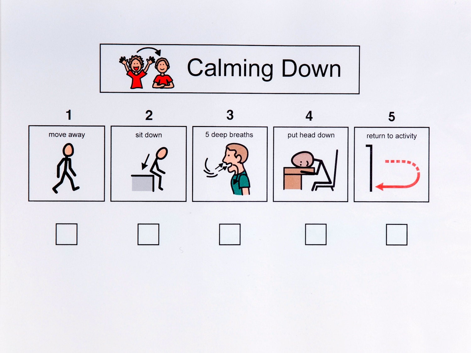 Calming Down Sequence Sheet - Etsy