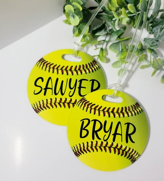 Softball Bag Tag Personalized Sports Bag Tag Team Tags - Etsy