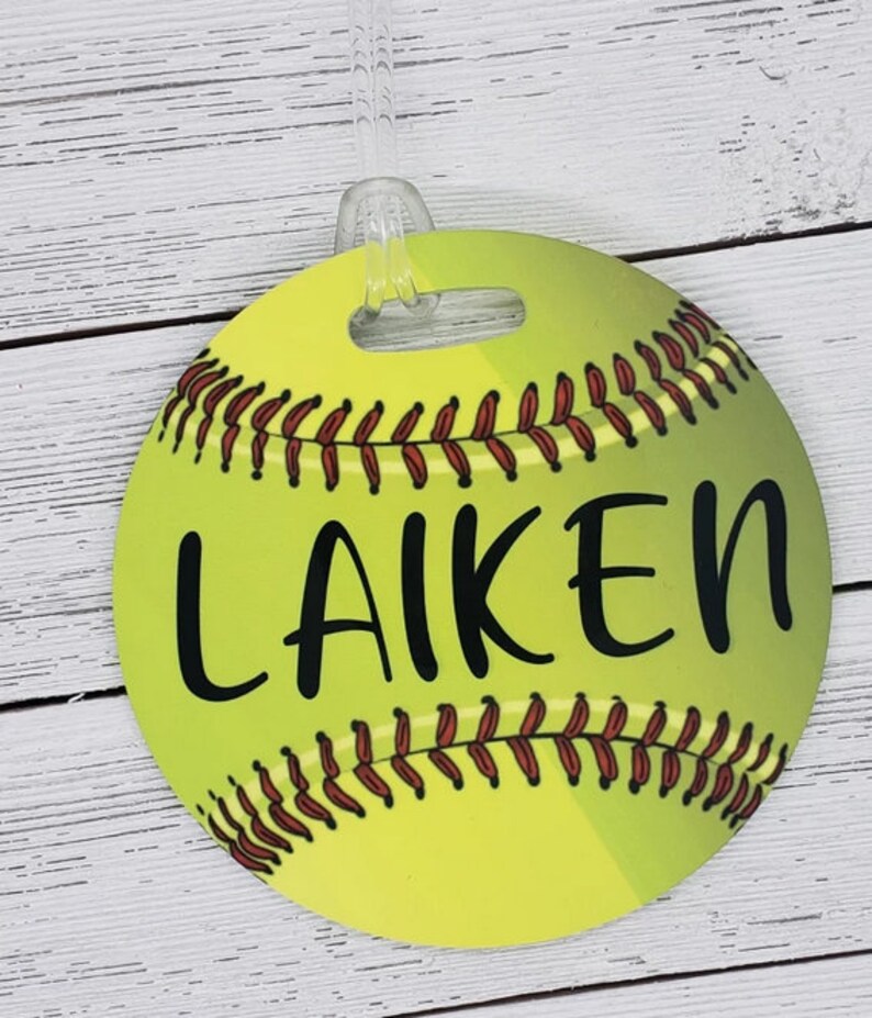 Softball Bag Tag Personalized Sports Bag Tag Team Tags - Etsy