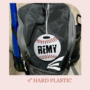 Round Tag, Personalized Sports Bag Tag, Backpack Name Tag, Custom ...