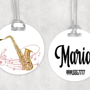 Music Tag, Personalized Music Bag Tag, Luggage Tag, Custom Band Tag ...
