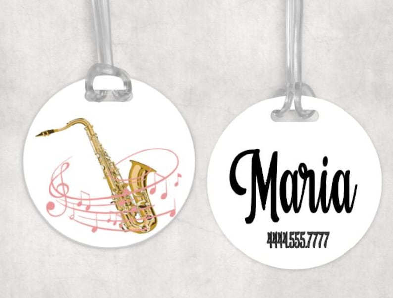 Music Tag, Personalized Music Bag Tag, Luggage Tag, Custom Band Tag ...
