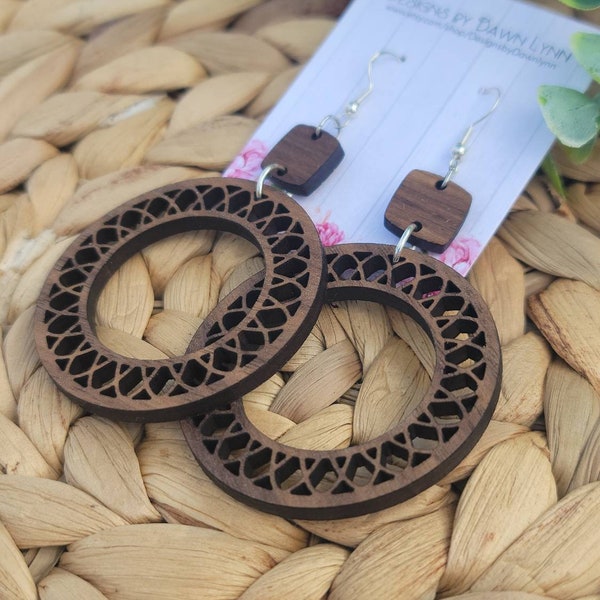 Wood Earrings - Etsy