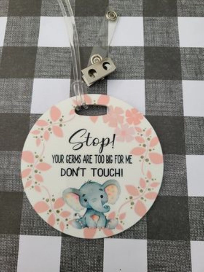 Stop!/ Dont Touch/ Stroller Tag / Carseat Tag / Germ Tag / Baby Boy ...