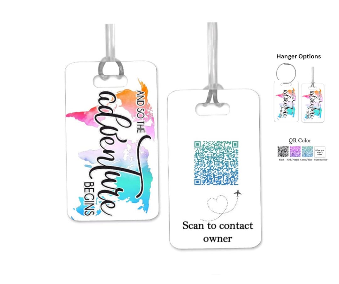 Luggage Tags, Backpack Tag, Bag Tags, Add Qr Code, Personalized ID Tags ...